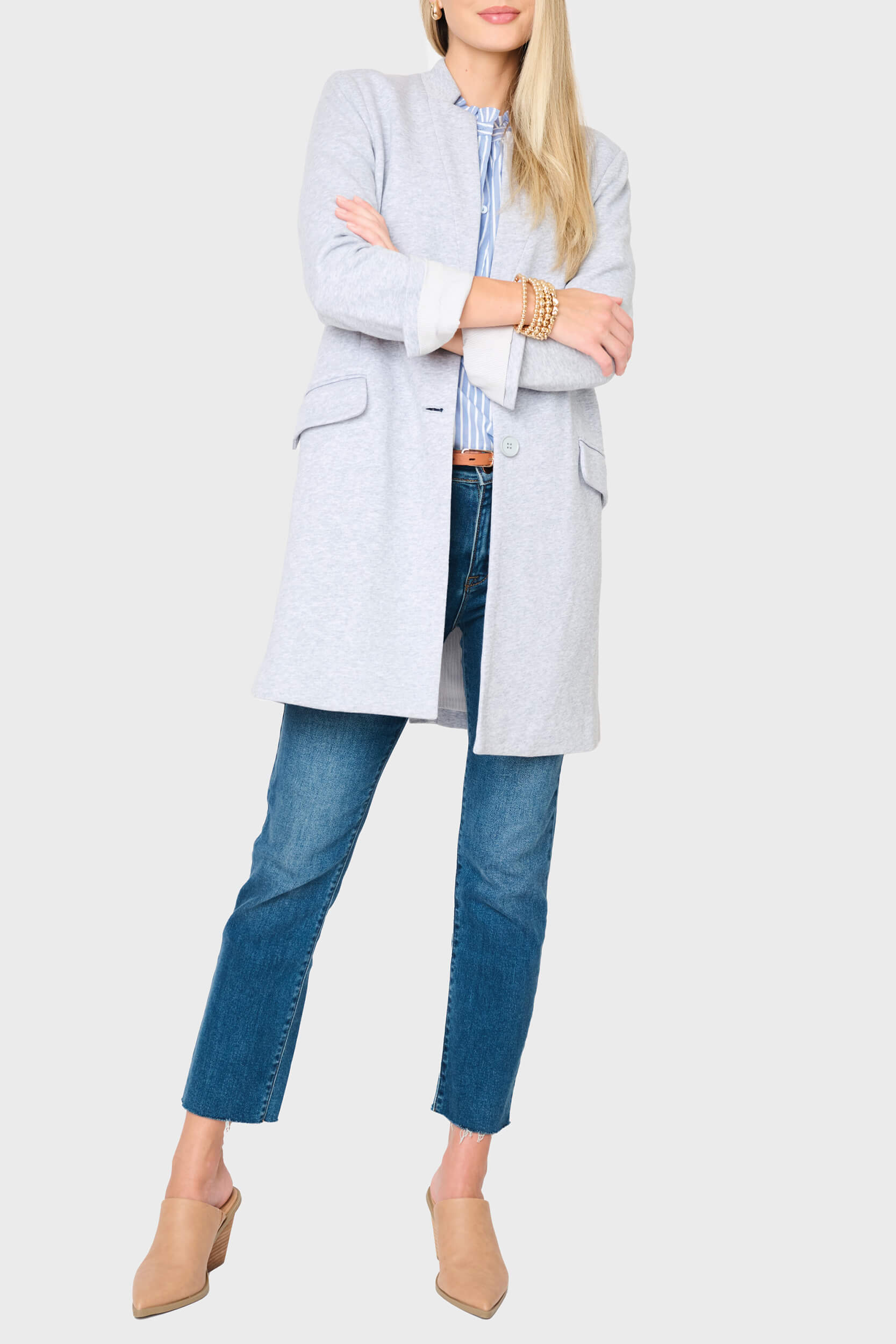 Notch Collar Knit Topper Jacket | Winter Long Coat – Gibsonlook