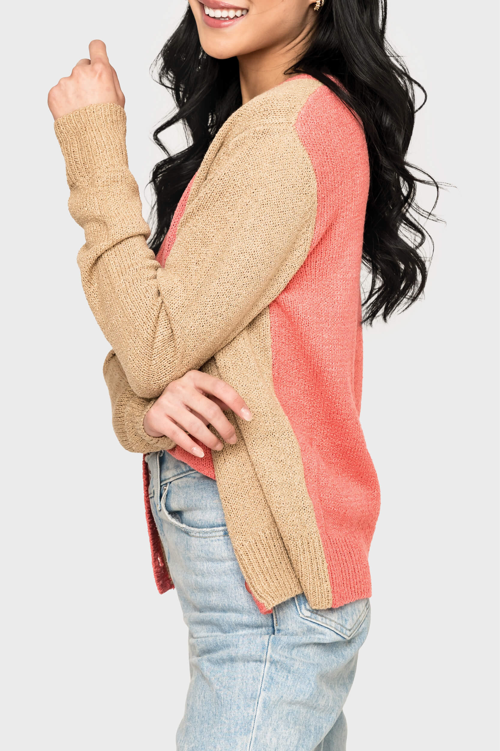 Button Front Colorblock Cardigan – Gibsonlook