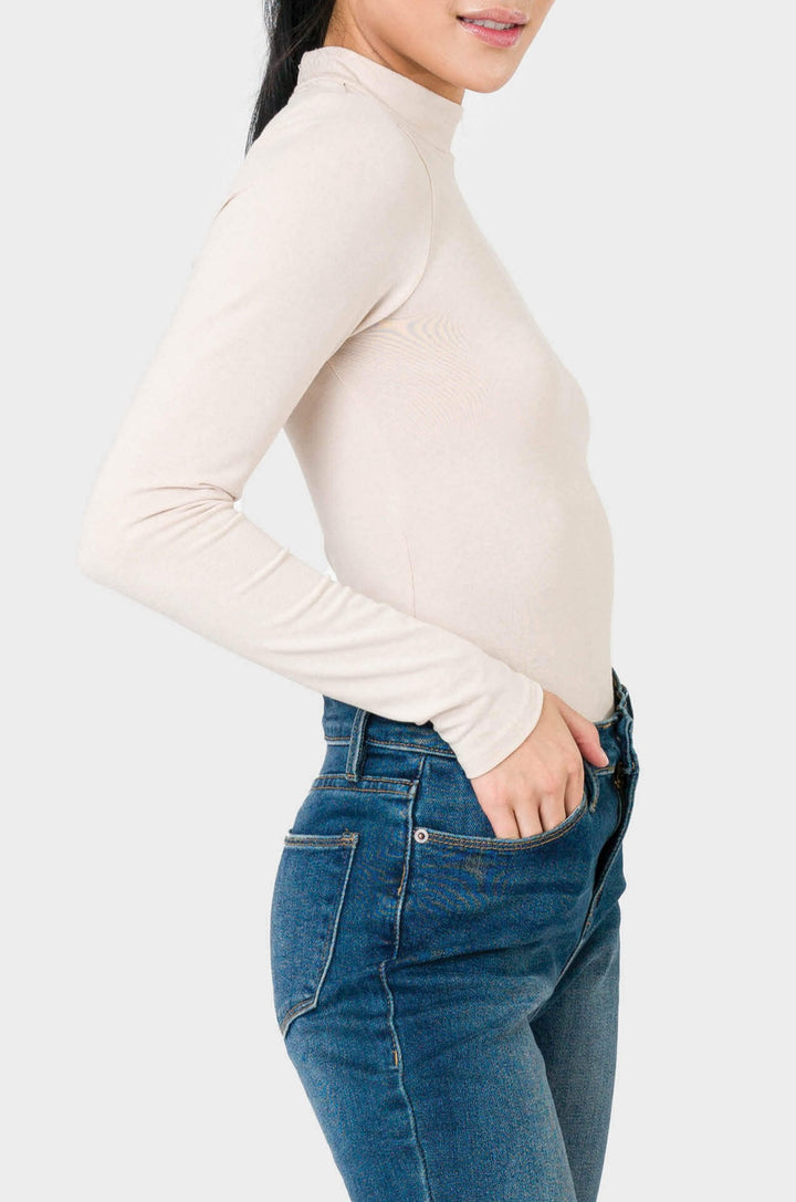 Long Sleeve Essential Mock Neck Thong Bodysuit – Gibsonlook